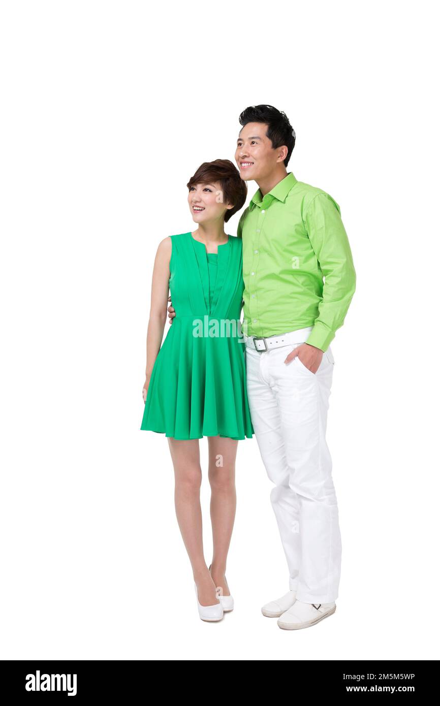 Happy couples of green environmental protection Stock Photo - Alamy
