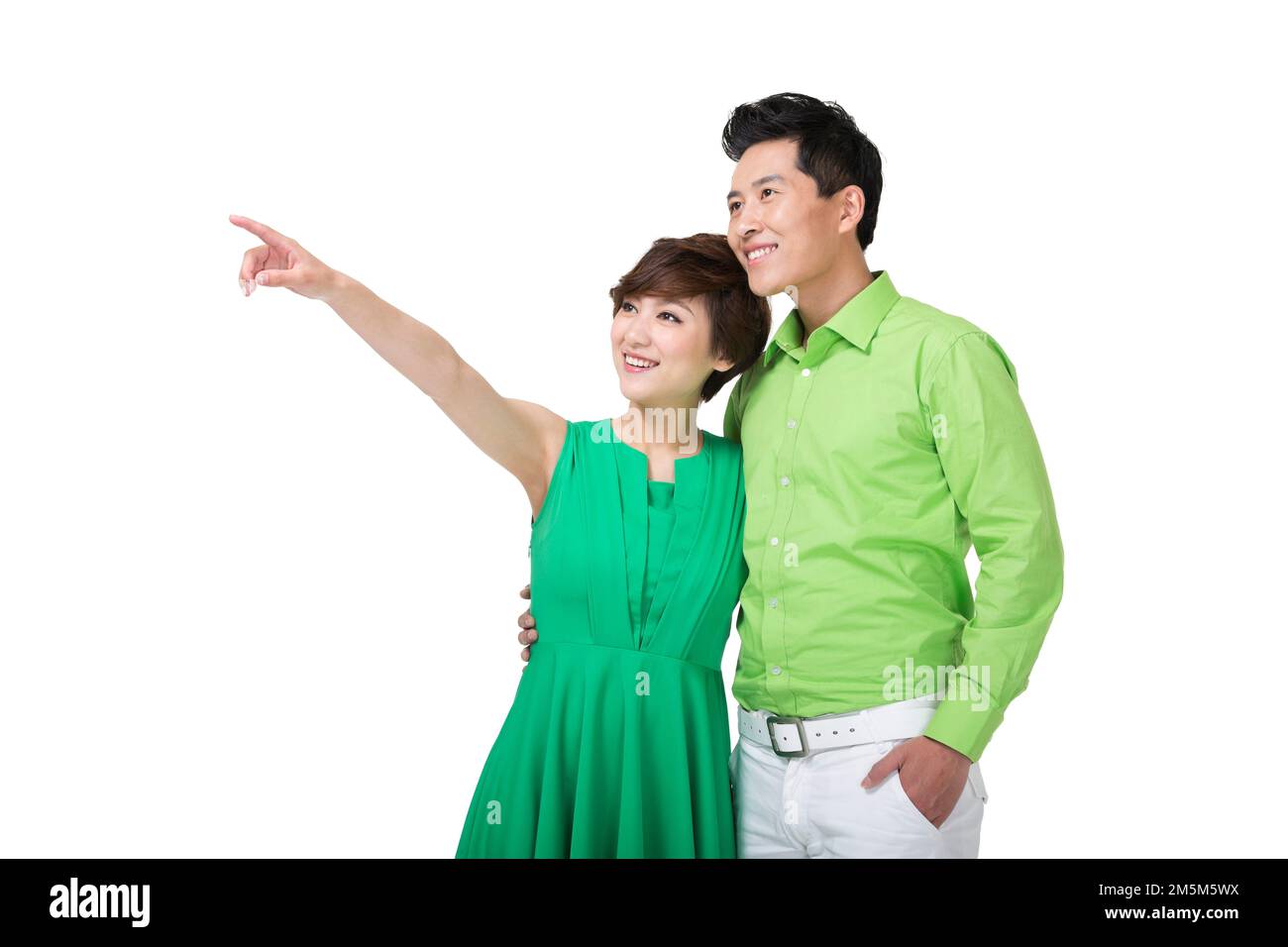 Happy couples of green environmental protection Stock Photo - Alamy