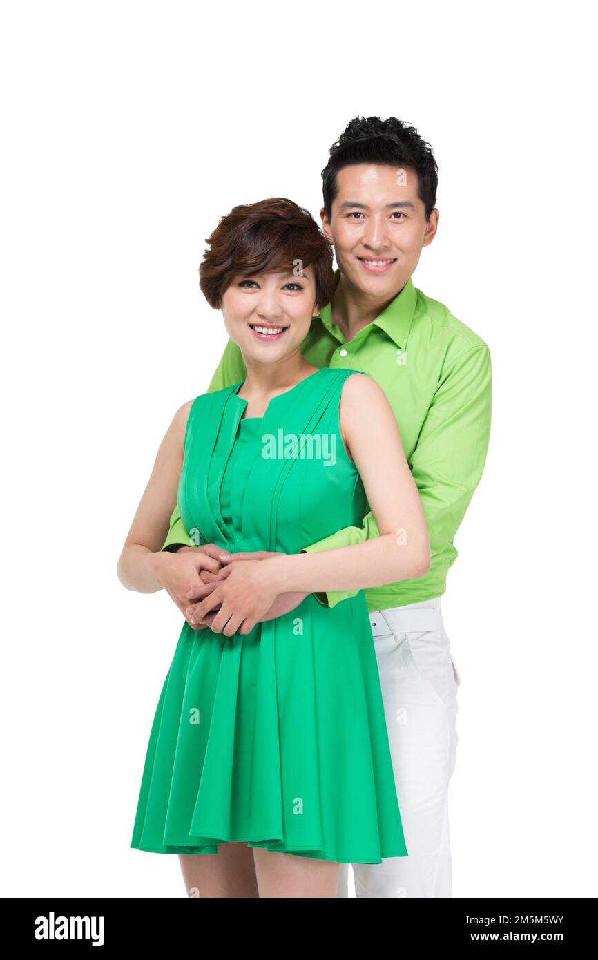 Happy couples of green environmental protection Stock Photo - Alamy