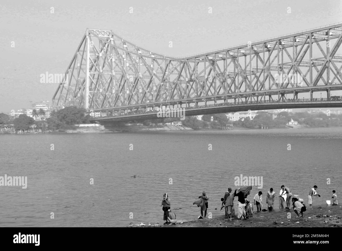 Mallick Ghat on the banks of the Hooghly river in Kolkata, West Bengal ...