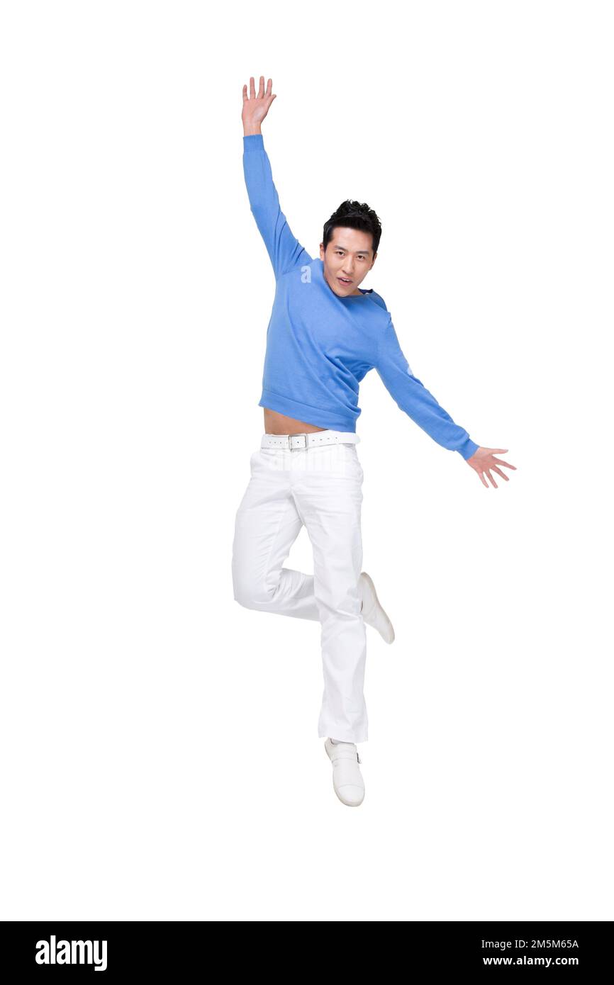 Young man jumps hi-res stock photography and images - Alamy