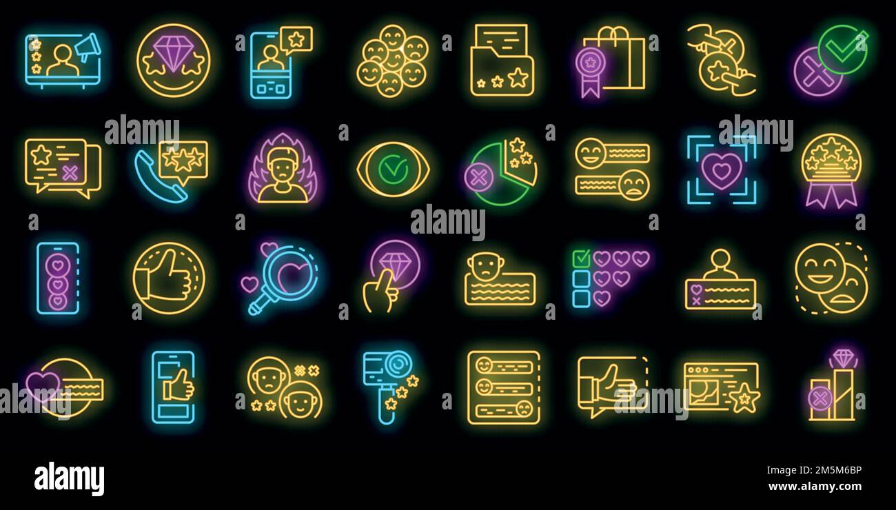 Product review icons set. Outline set of product review vector icons ...