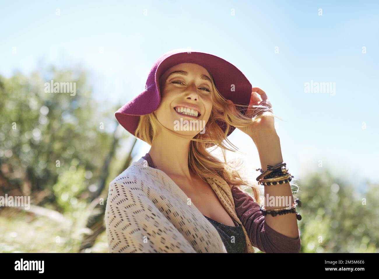Feeling me, feeling free. Portrait of an attractive young woman in a ...