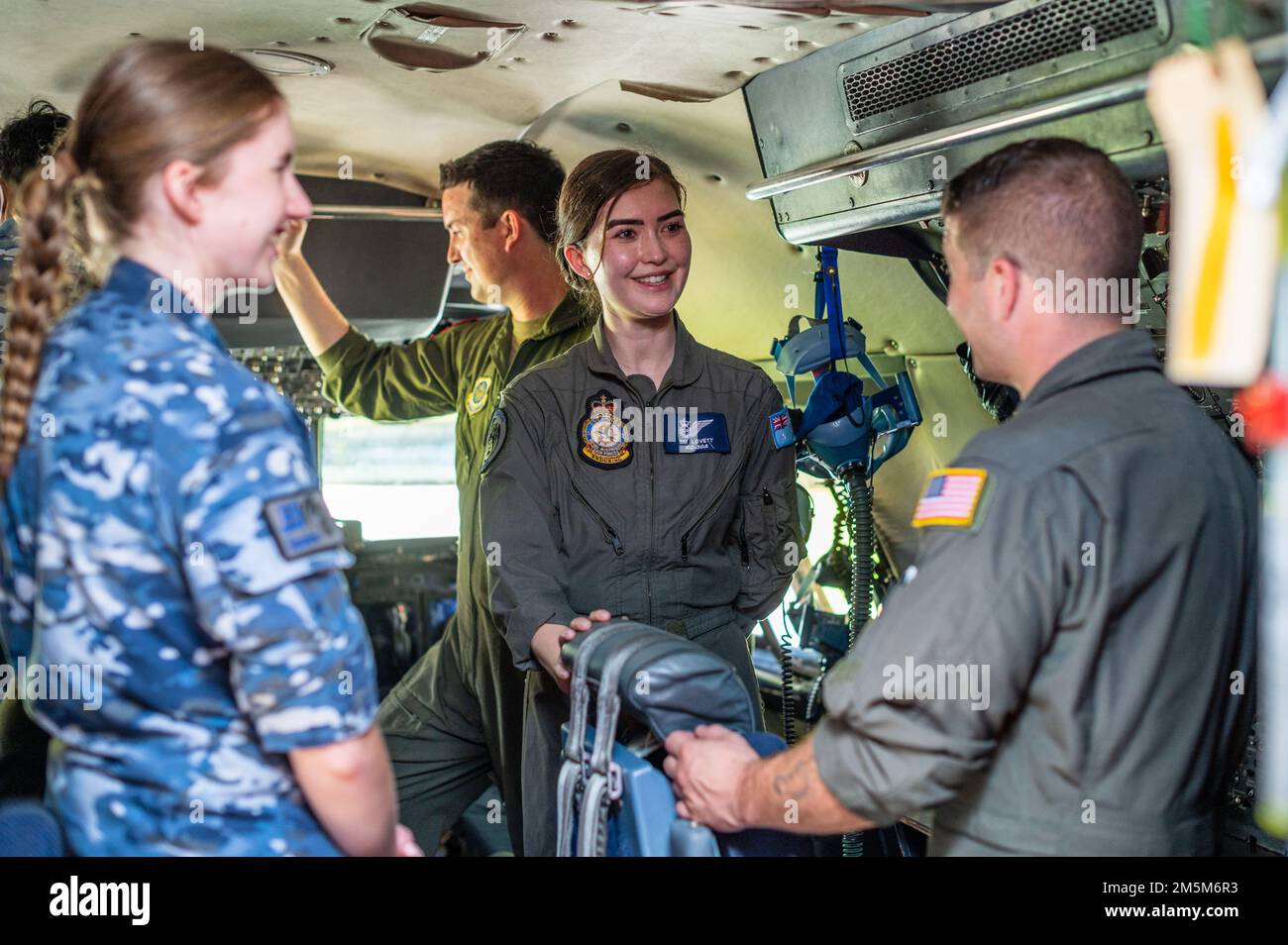 Members of the Royal Australian Air Force tour a U.S. Air Force C-5M ...