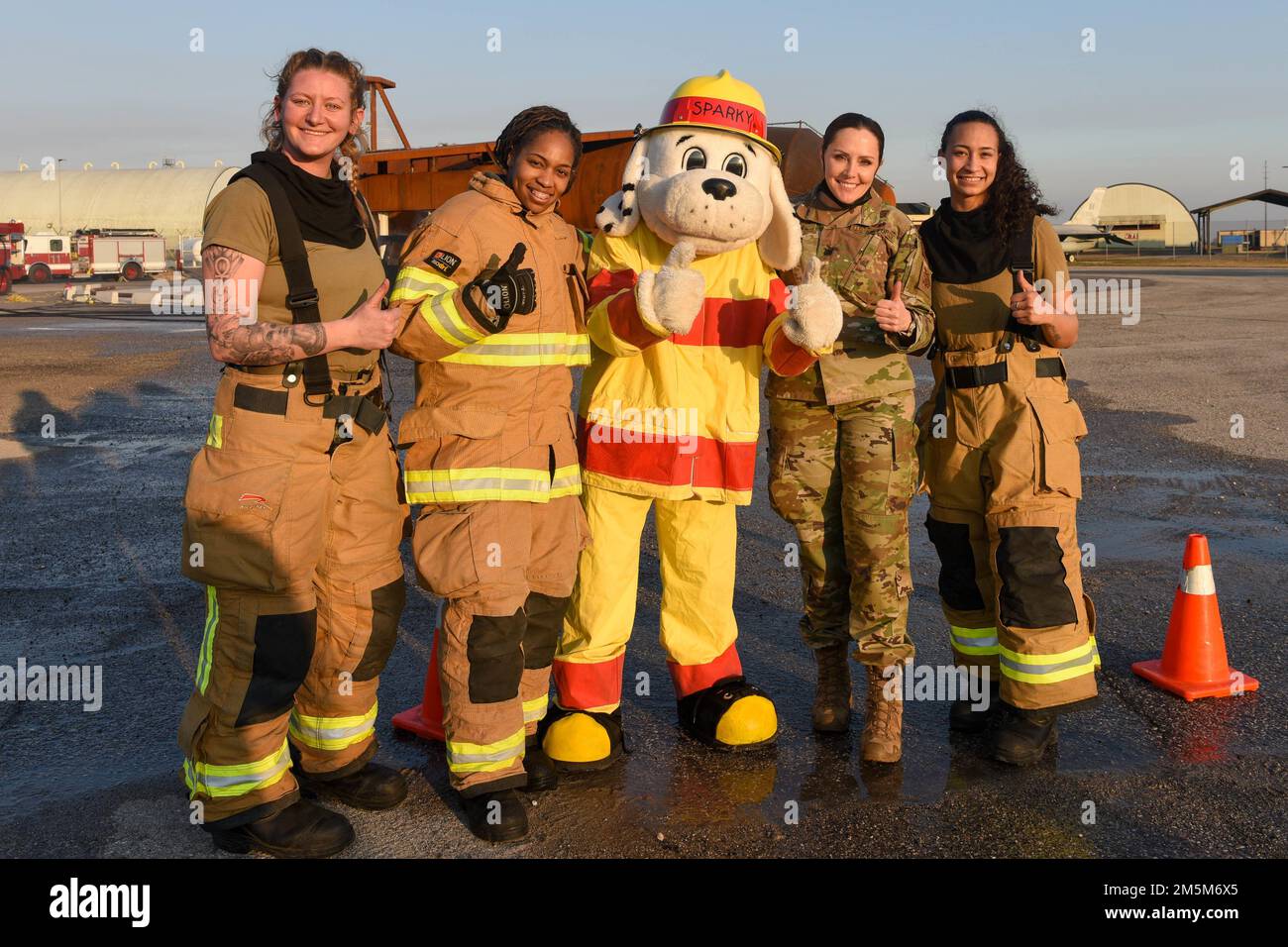 U.S. Air Force firefighters assigned to the 31st Civil Engineer ...