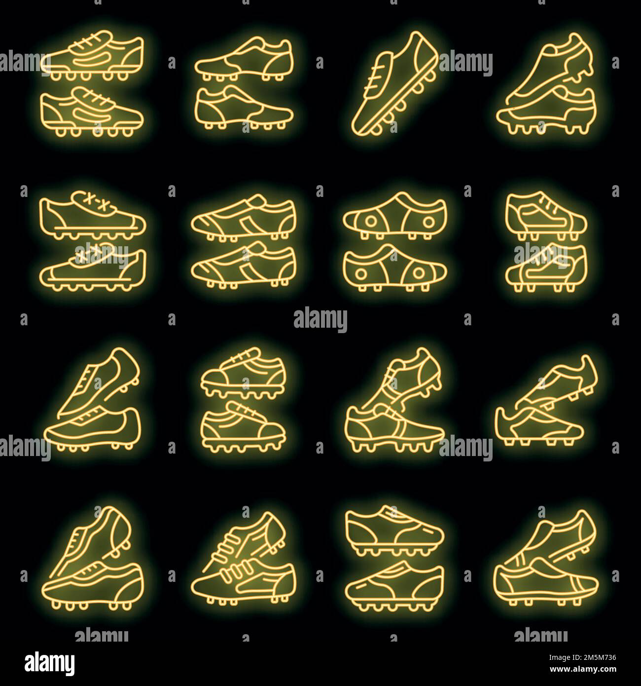 Football boots icons set. Outline set of football boots vector icons ...