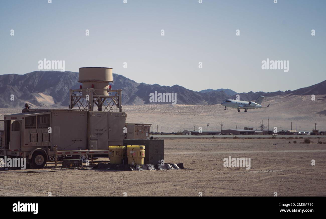 A Federal Aviation Administration aircraft conducts a low approach over ...