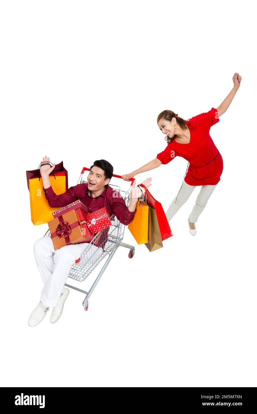 Shopping trolley gift boxes love hi-res stock photography and images ...