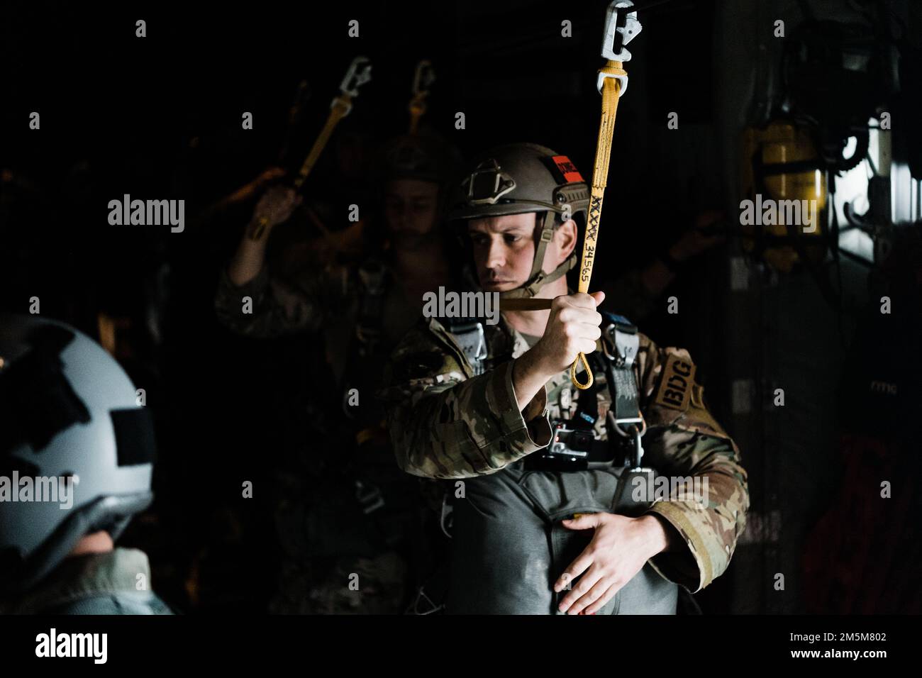 Airmen from the 820th Base Defense Group prepare to conduct airborne ...