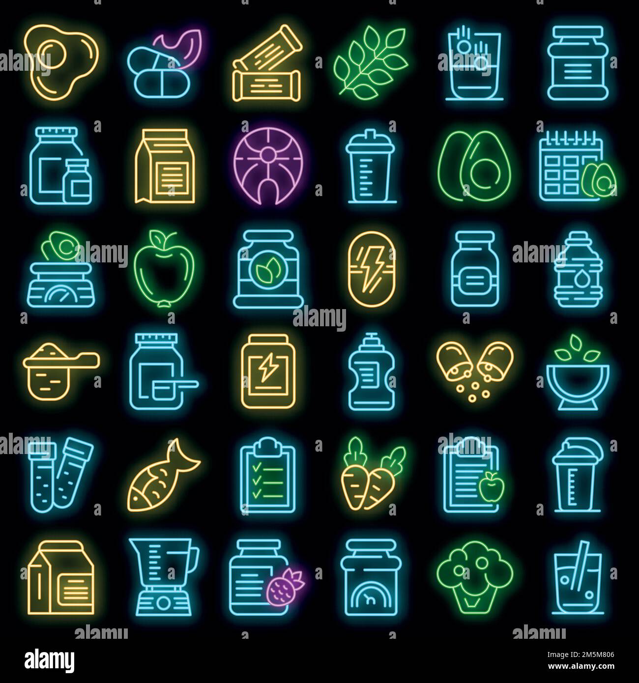 Sports nutrition icons set. Outline set of sports nutrition vector ...