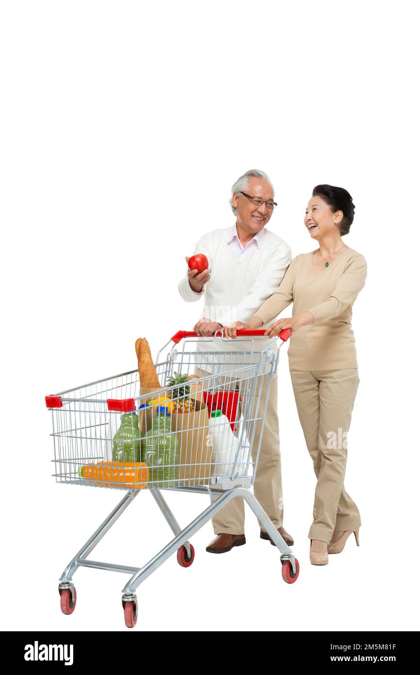 Shed old partner push cart shopping Stock Photo - Alamy