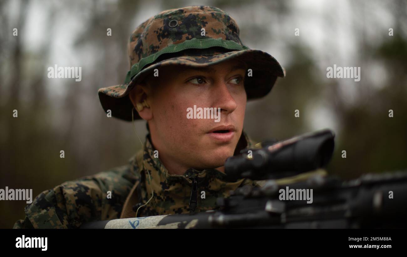 U.S. Marine Corps Lance Cpl. Zachary Zephir, combat photographer with ...