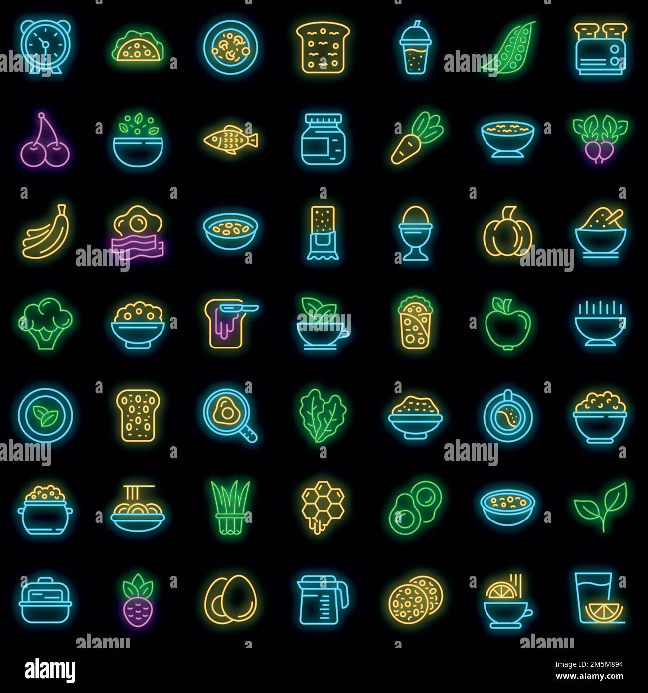 Healthy breakfast icons set. Outline set of healthy breakfast vector ...