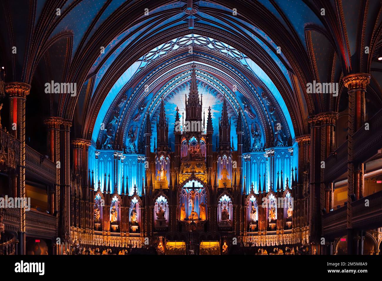 Notre-Dame Basilica of Montreal. inside the Catholic Church - ancient ...