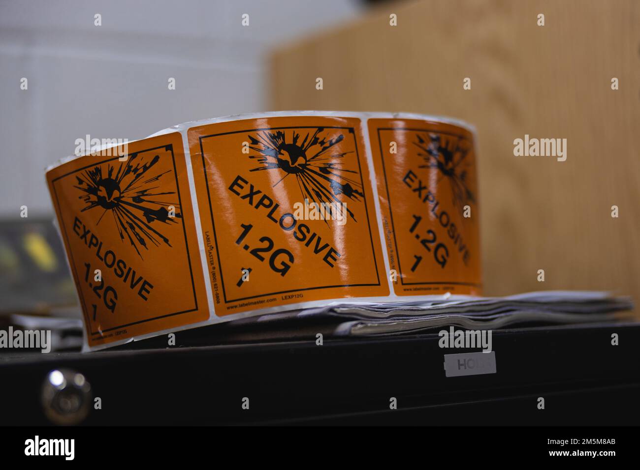 1.2 gauge explosive ordnance labels lay in the Marine Corps Air Station ...