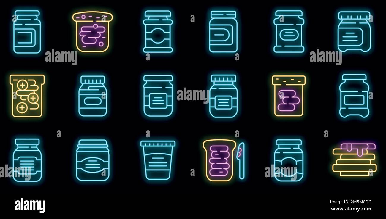 Chocolate paste icons set. Outline set of chocolate paste vector icons ...