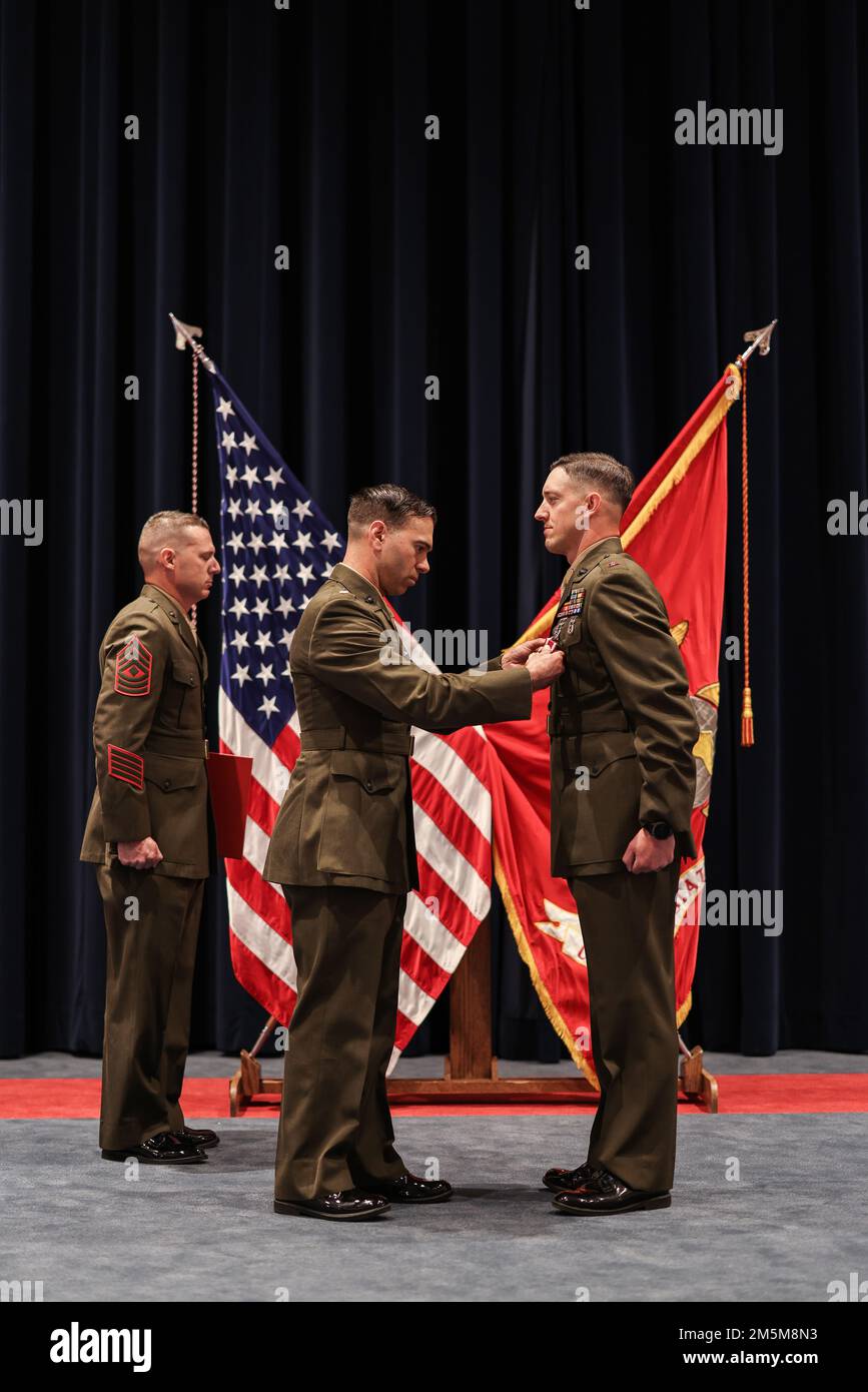 Chief Warrant Officer 4 (CWO4) Patrick Wire receives the Meritorious ...