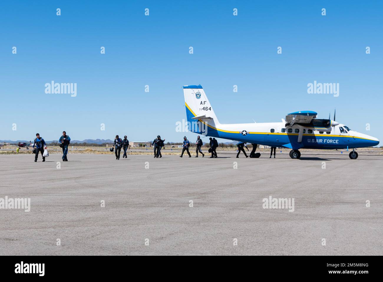 U.S. Air Force Academy cadets assigned to the Wings of Blue parachute ...