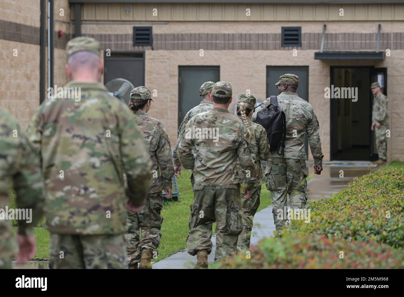 U.S. Air Force service members enter the 71st Rescue Generation ...