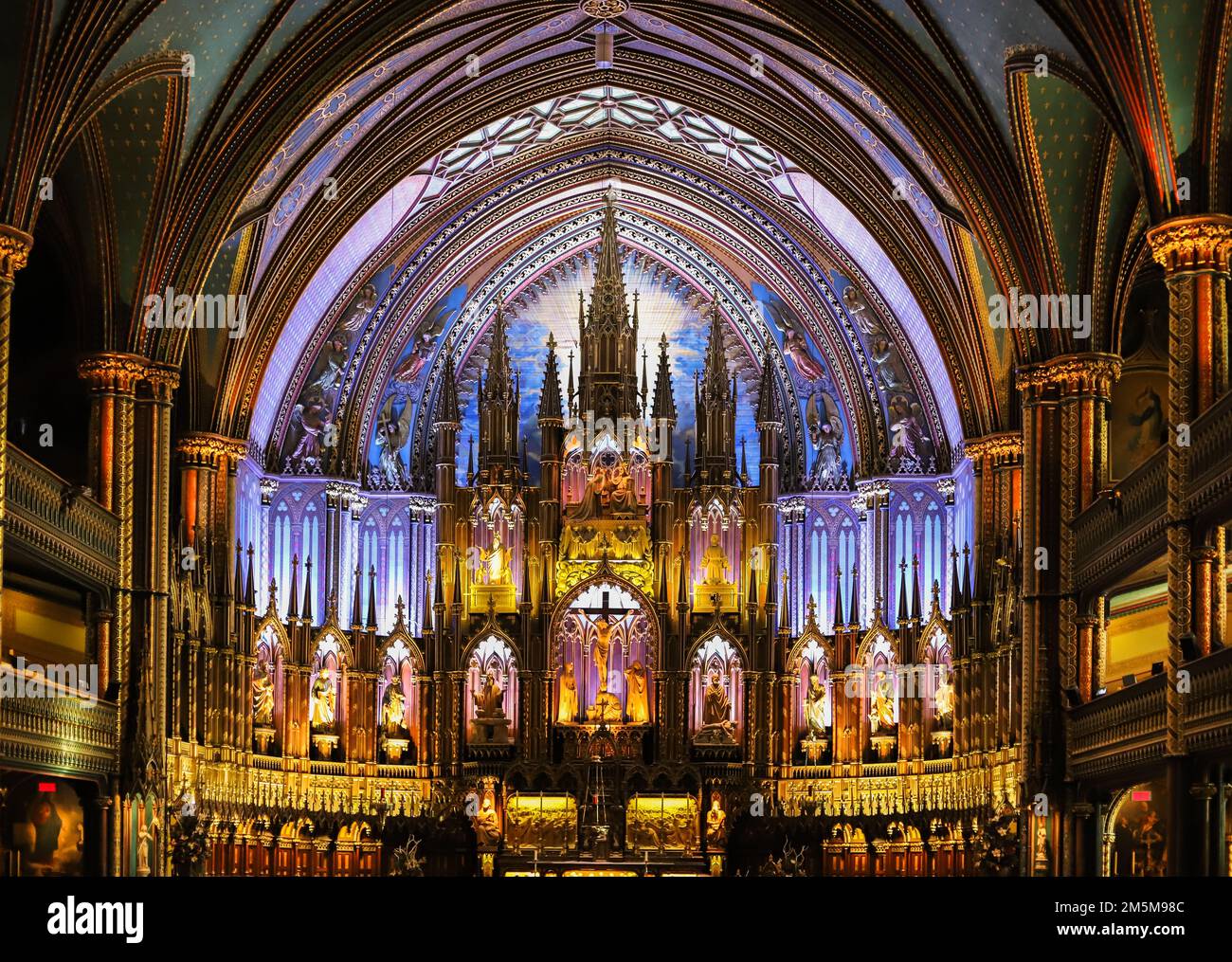 Notre-Dame Basilica of Montreal. inside the Catholic Church - ancient ...
