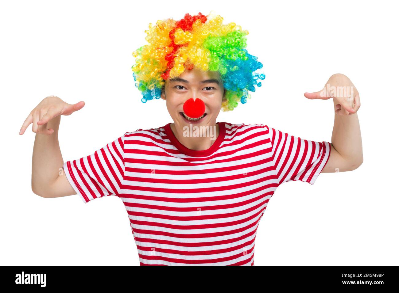 Shed happy funny clown Stock Photo - Alamy