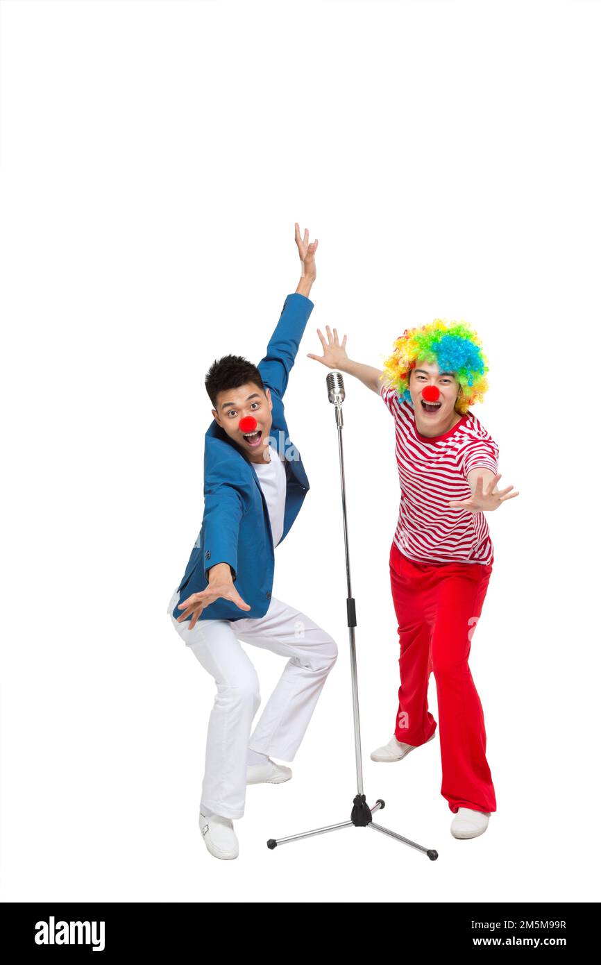 Funny clown microphone singing hi-res stock photography and images - Alamy