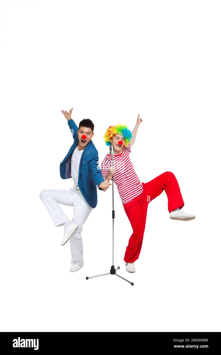 Funny clown microphone singing hi-res stock photography and images - Alamy