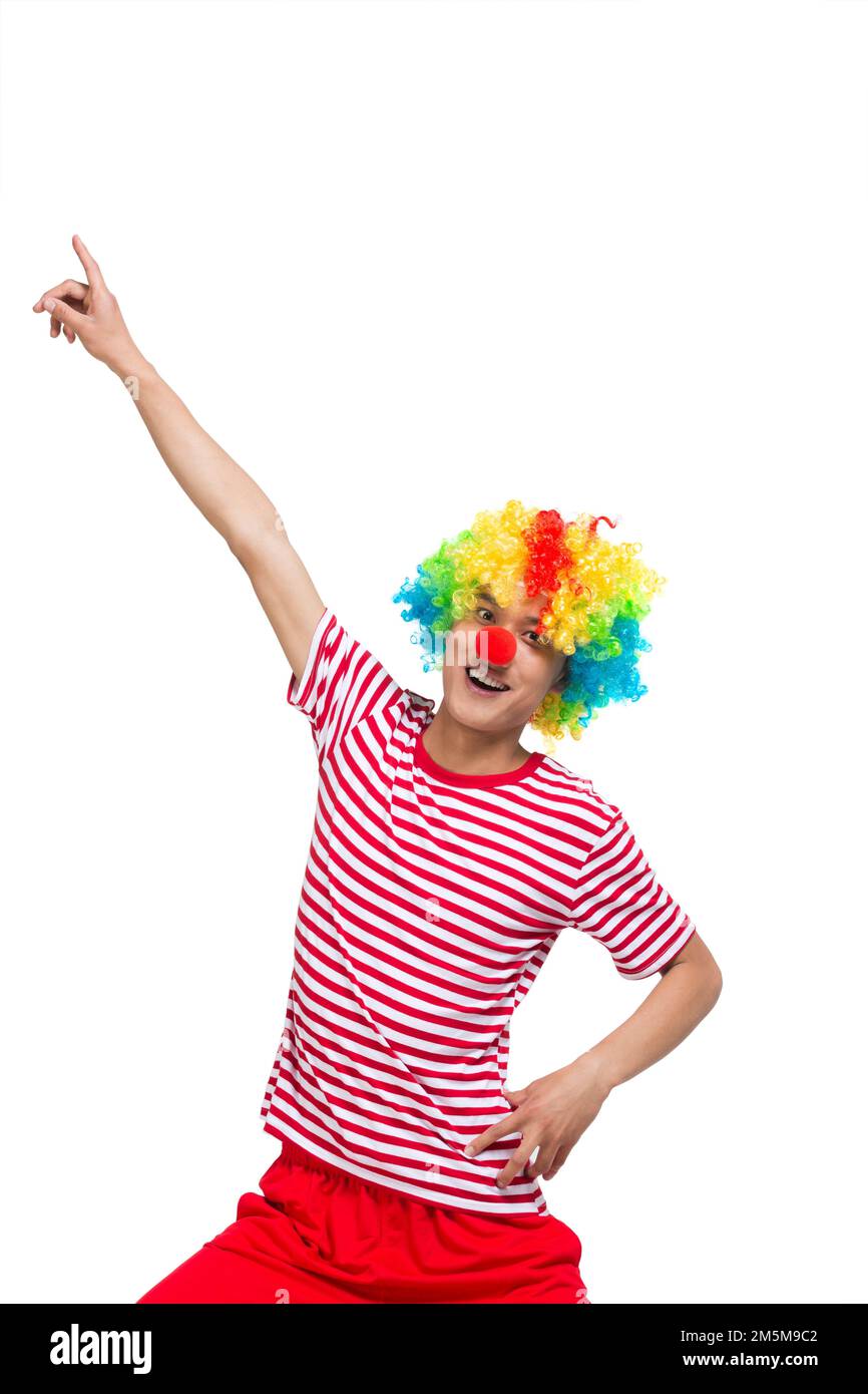 Shed happy funny clown Stock Photo - Alamy