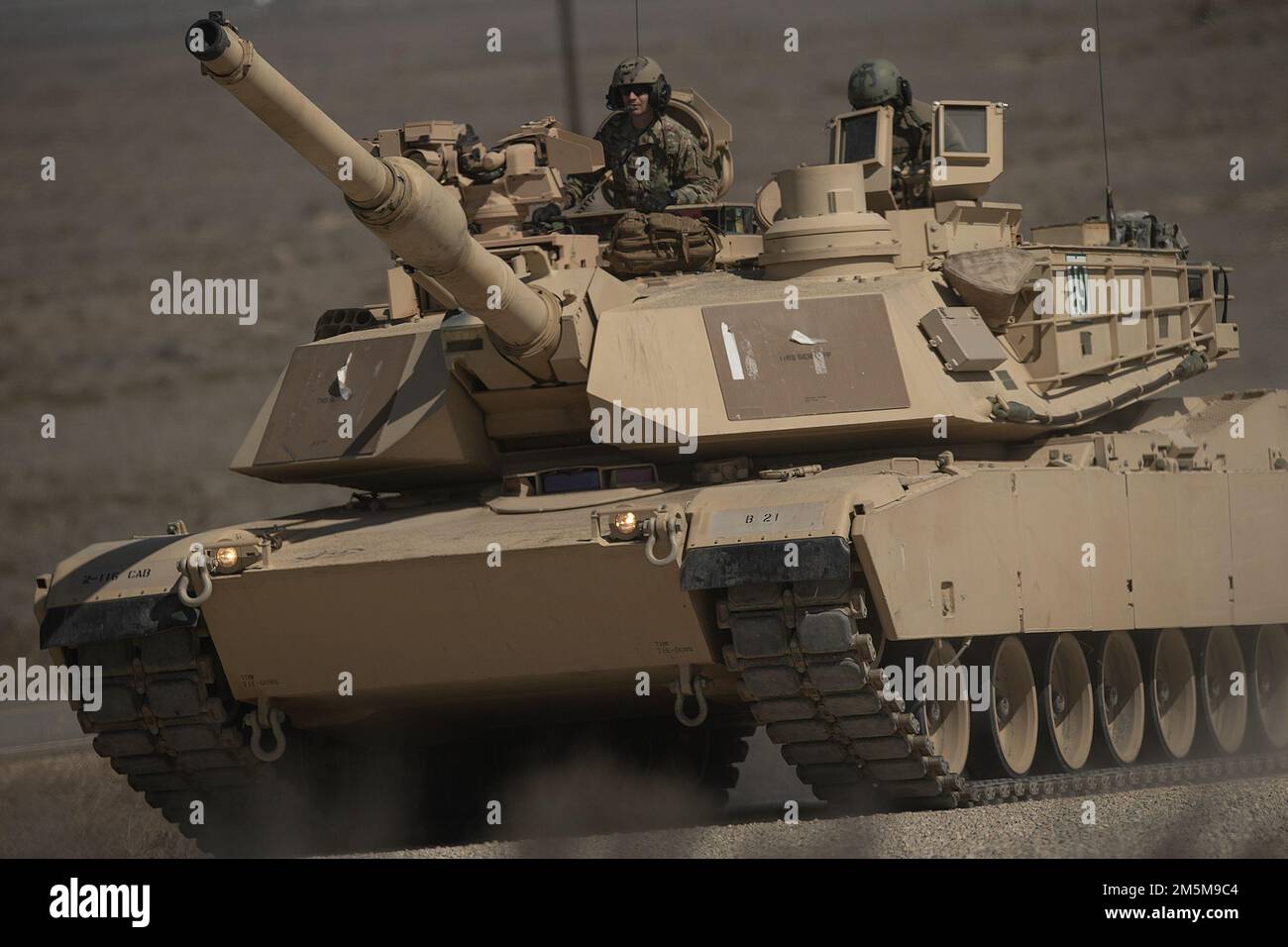 An Abrams Tank from B Company, 2-116th Combined Arms Battalion leaves ...