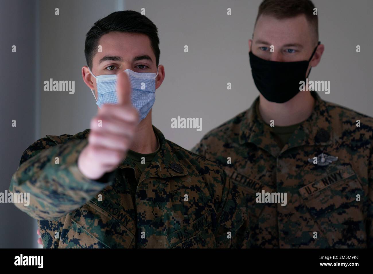 Two U.S. Marine medics practice vestibular ocular motor screening ...