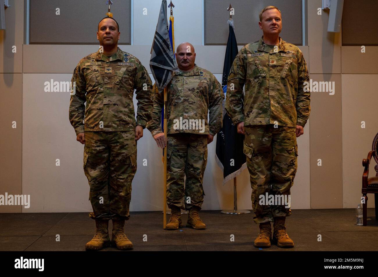 U.S. Space Force Col. Miguel Cruz, Space Delta 4 commander, joined by U ...