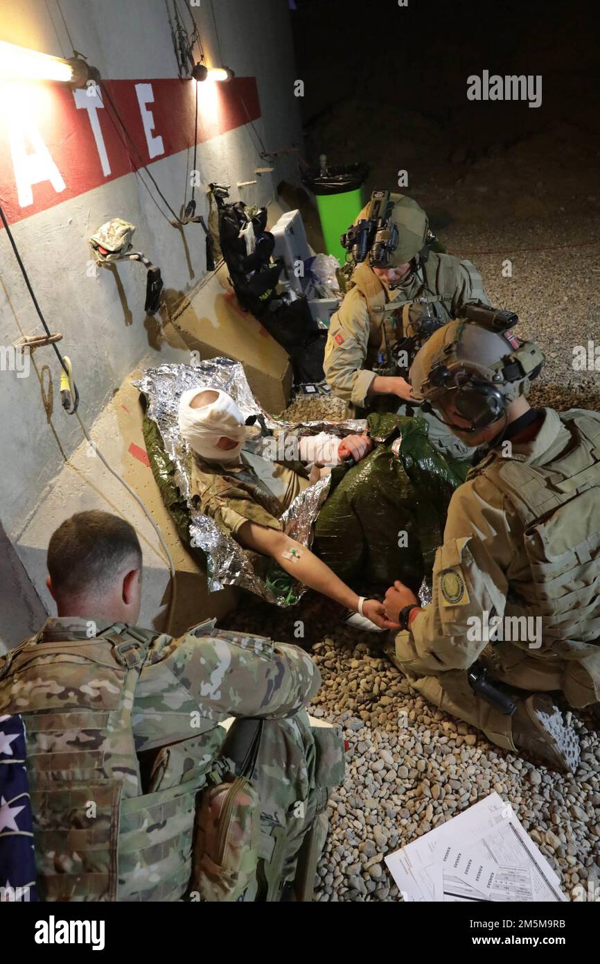 U.S. Army combat medics assigned to the 208th Medical Area Support ...