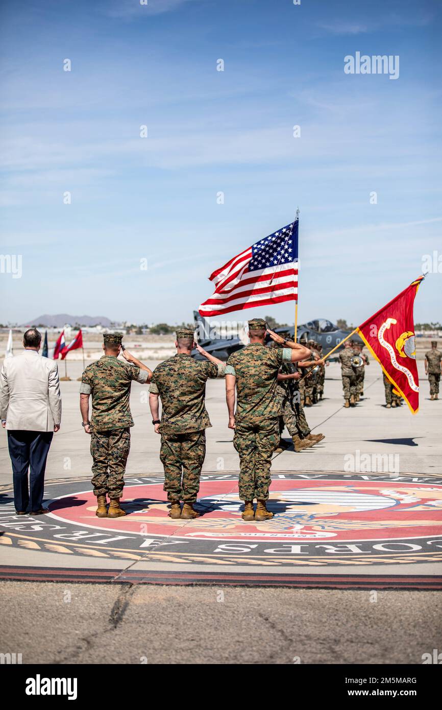 U.S. Marine Corps Col. Chad A. Vaughn, left, commanding officer of ...