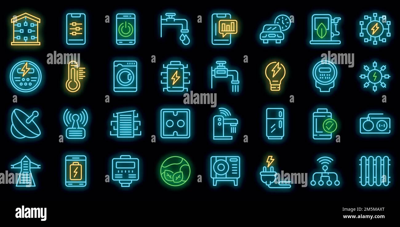 Smart consumption icons set. Outline set of smart consumption vector ...