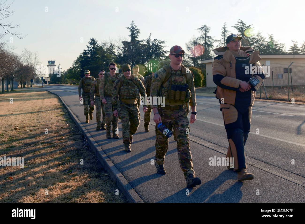 U.S. Air Force Airmen assigned to the 31st Fighter Wing participate in ...