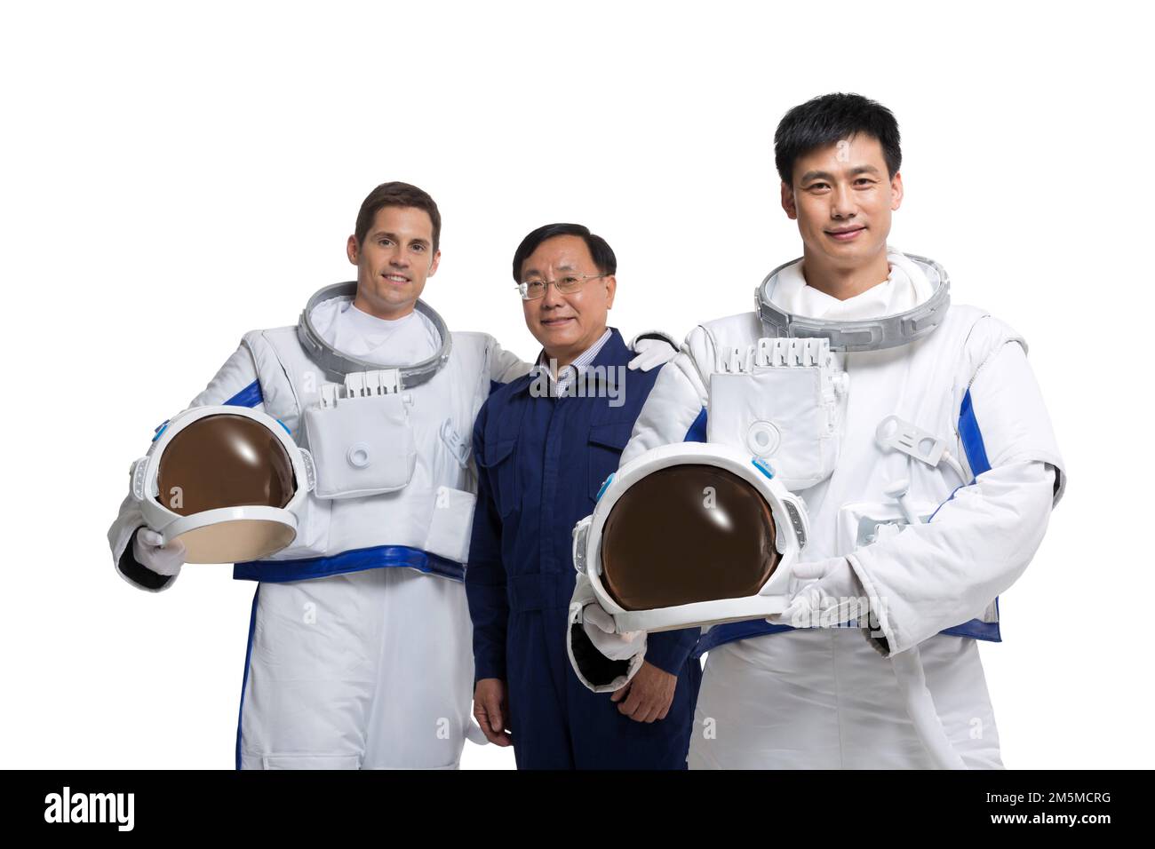 Photo shoot male astronauts and engineer team Stock Photo - Alamy