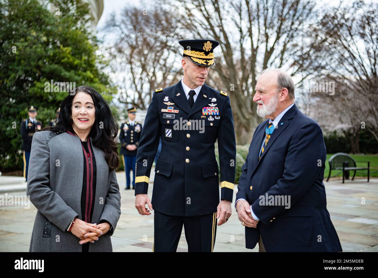 Maj. Gen. Allan M. Pepin (center), commanding general, Joint Task Force ...