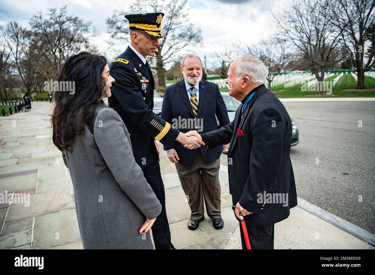 Maj. Gen. Allan M. Pepin (second to left), commanding general, Joint ...
