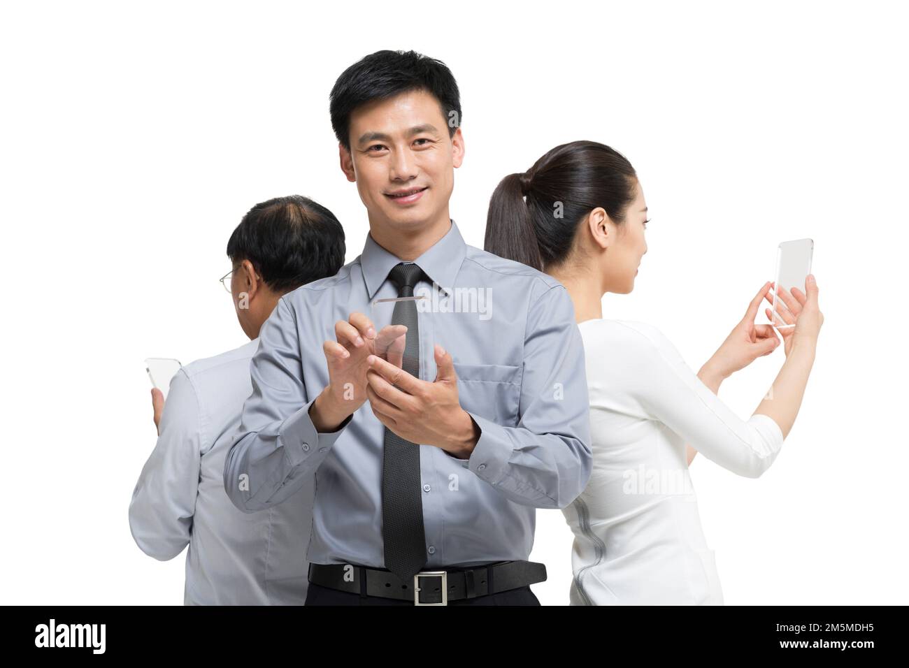 Take science and technology business people use smart phones Stock ...