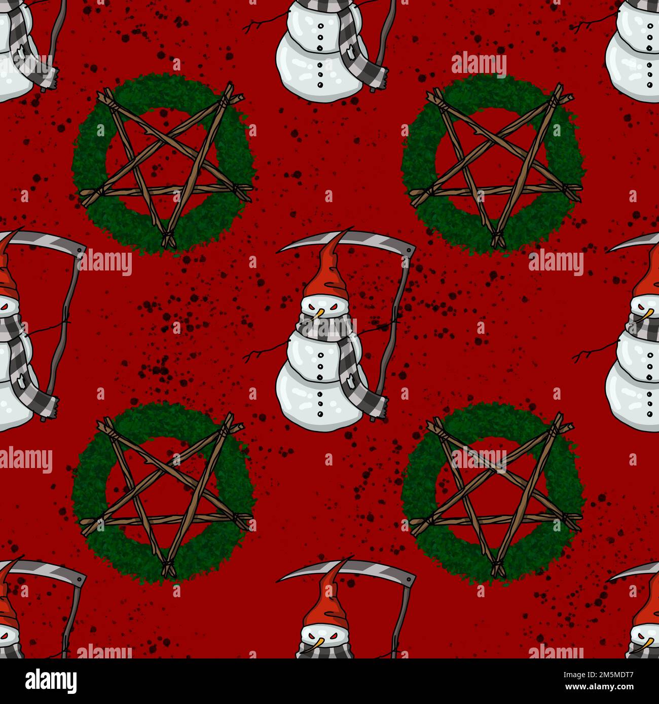 Creepmas digital paper. It's a terrible Christmas seamless pattern ...