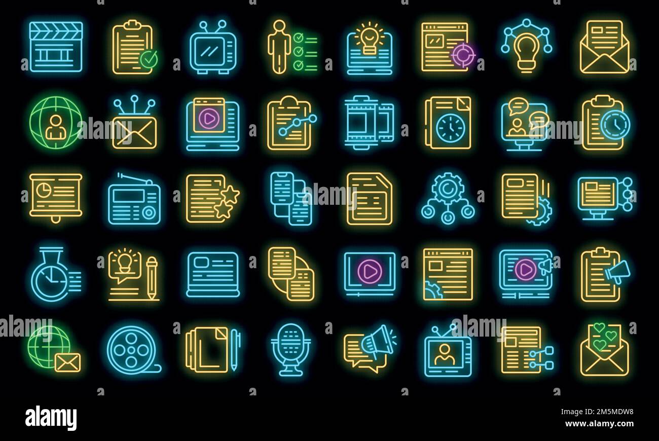 Social project icons set. Outline set of social project vector icons ...