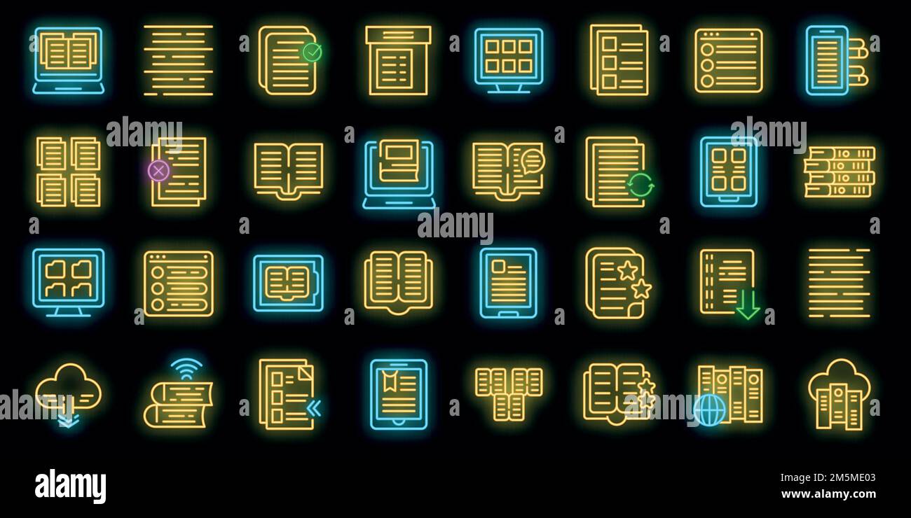Electronic catalogs icons set. Outline set of electronic catalogs ...