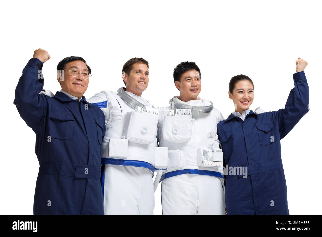 Photo shoot male astronauts and engineer team Stock Photo - Alamy