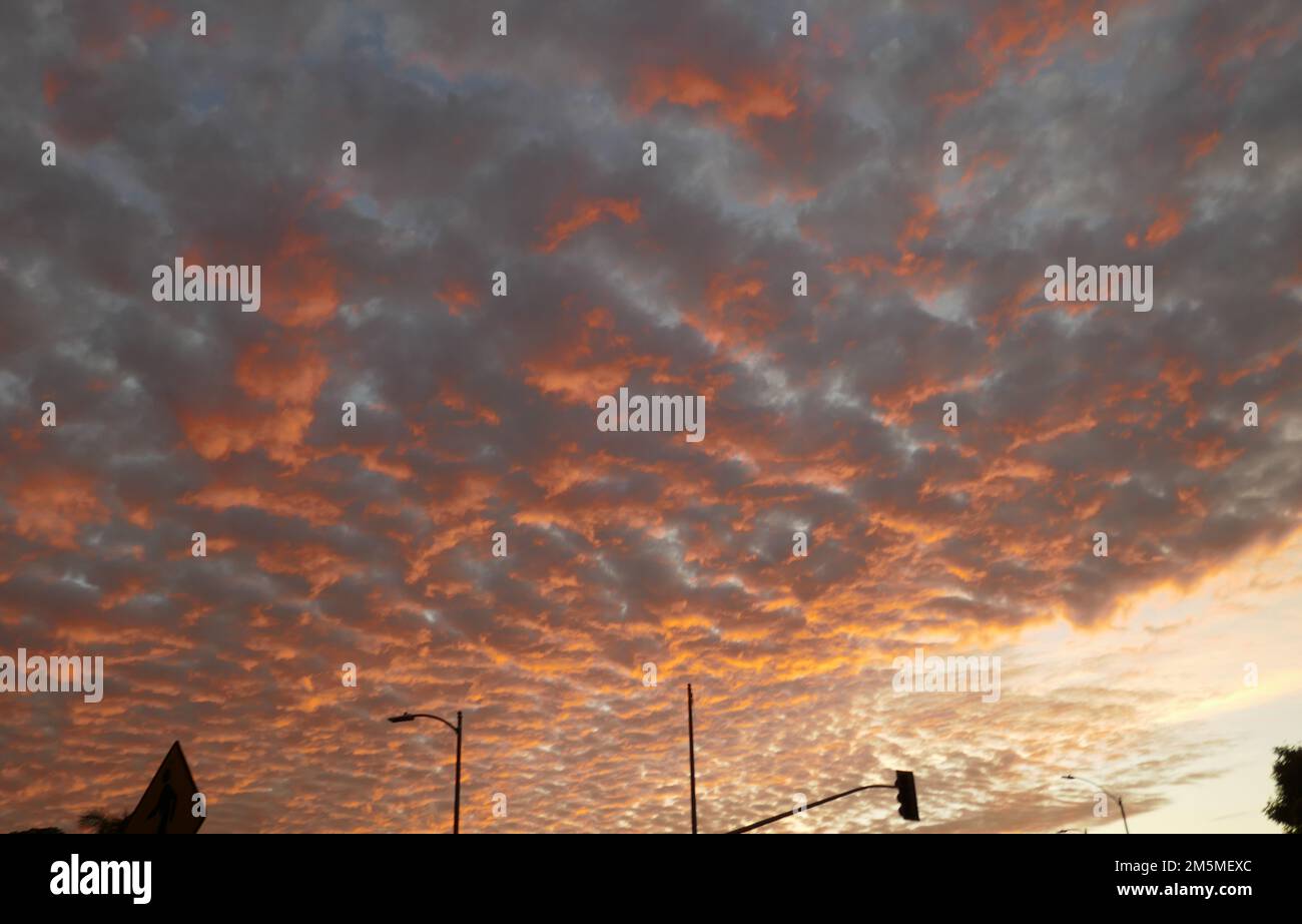 Los Angeles, California, USA 22nd December 2022 Sunset and Clouds on ...