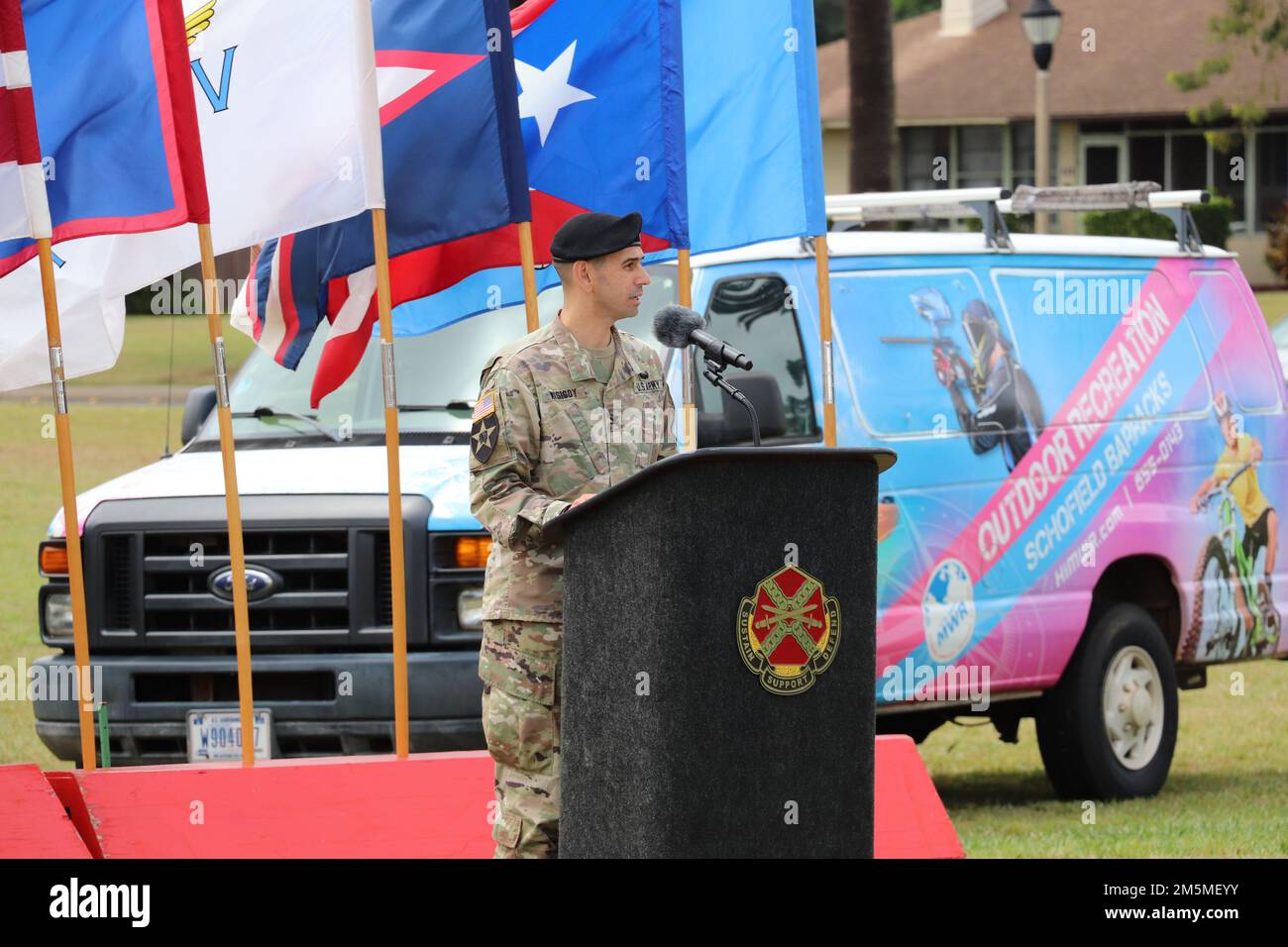 Col. Dan Misigoy, commander of U.S. Army Garrison Hawaii, provides ...