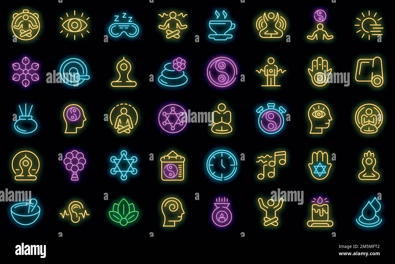 Spiritual practices icons set. Outline set of spiritual practices ...