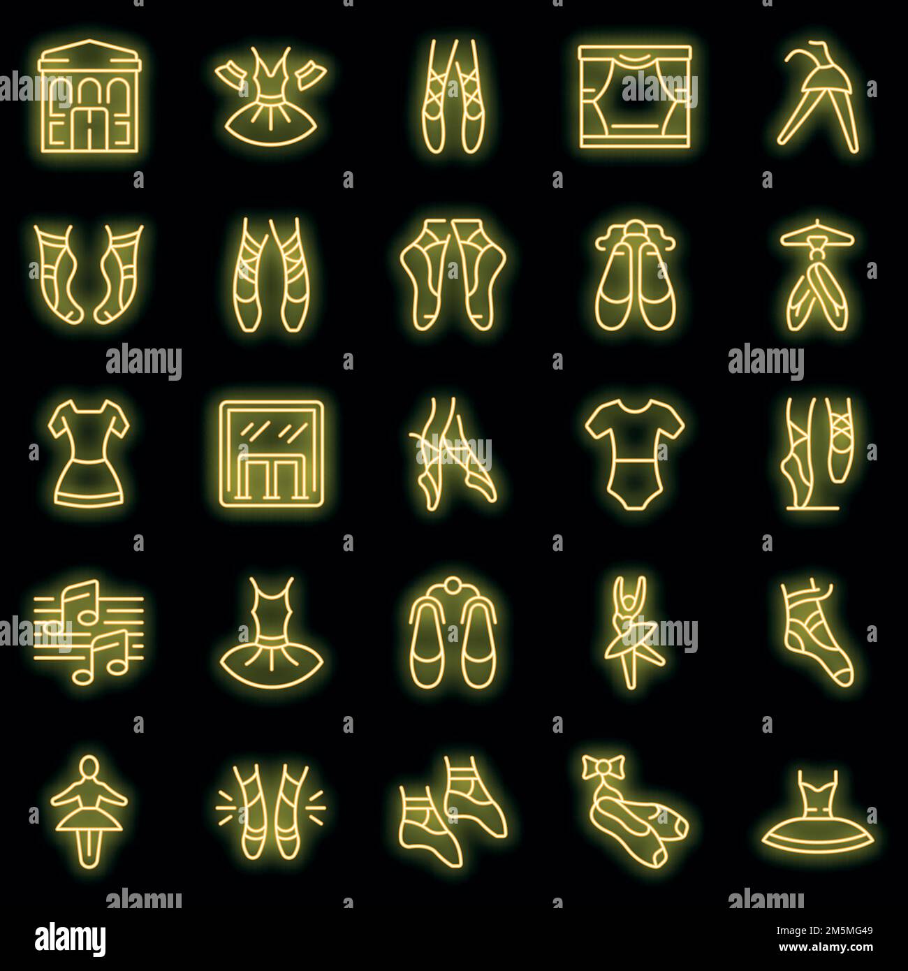 Ballet school icons set. Outline set of ballet school vector icons neon ... Ballet school icons set. Outline set of ballet school vector icons neon ...