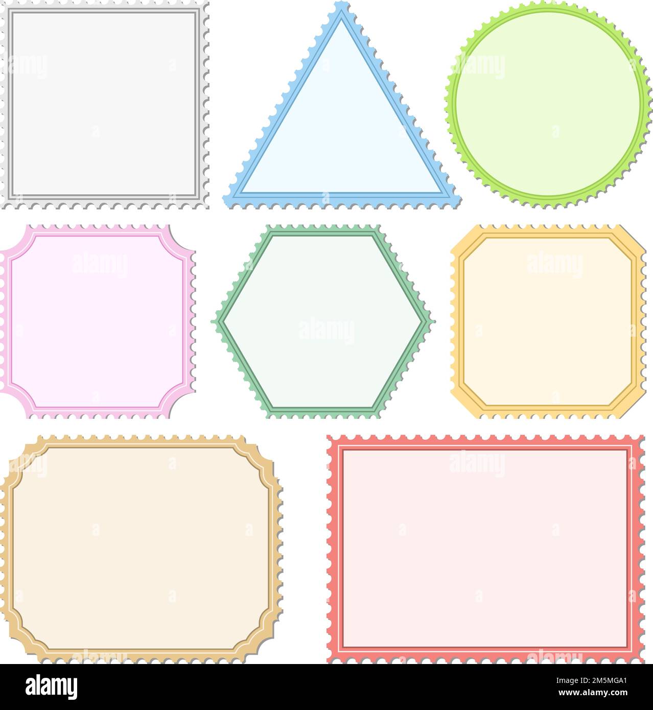 Color Postage Stamps, vector eps10 illustration Stock Vector Image ...