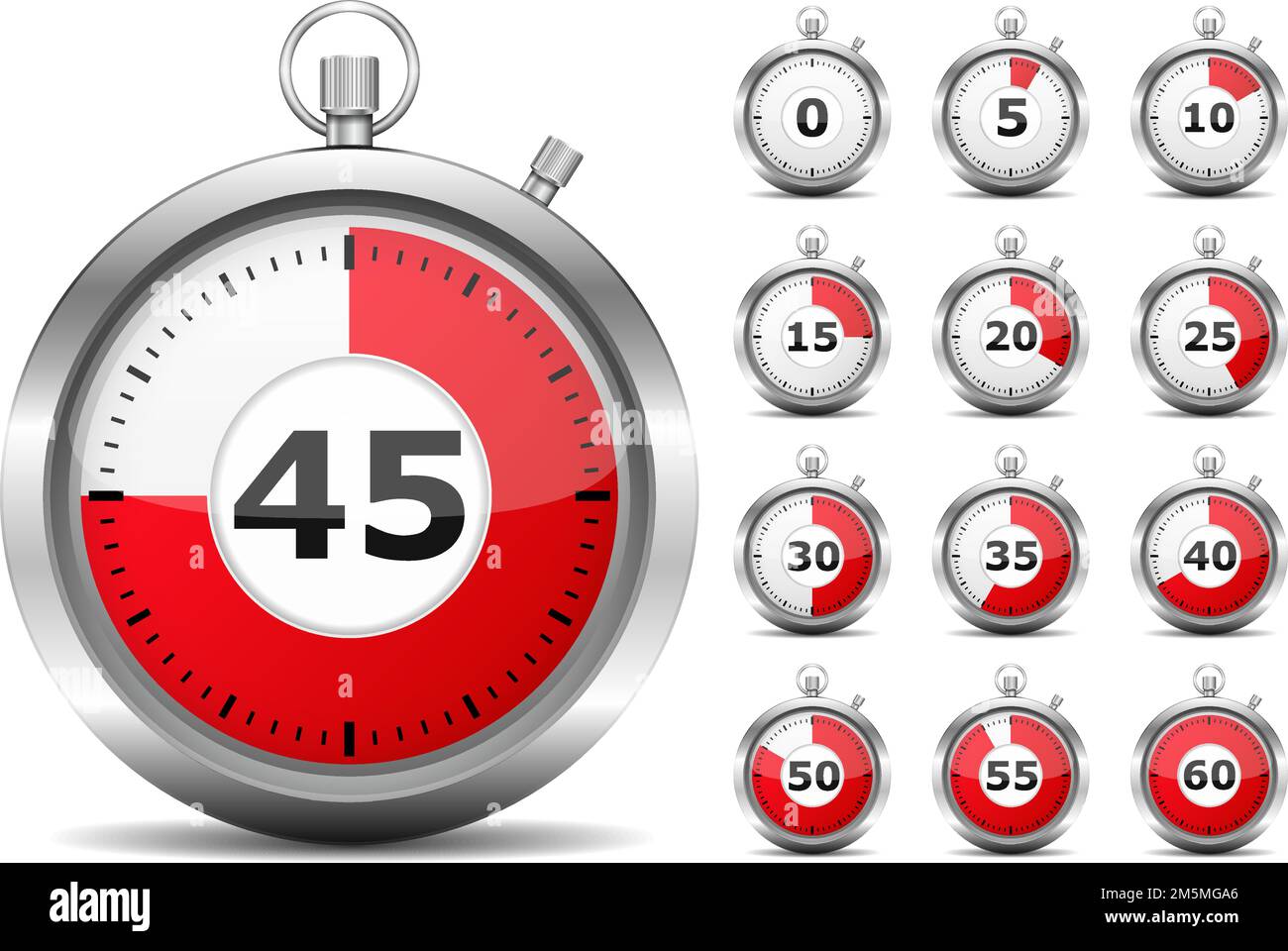 Set of red timers, vector eps10 illustration Stock Vector Image & Art ...
