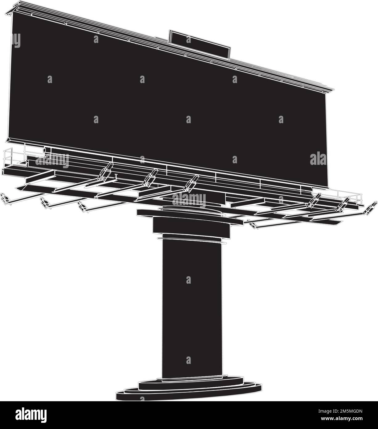 Billboard Outdoor Advertising Construction Vector. Illustration On ...